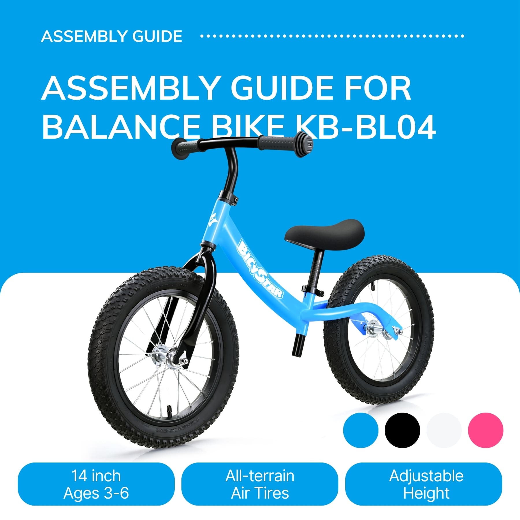 Bicystar 14" Balance Bike Assembly Guide | Model KB-BL04
