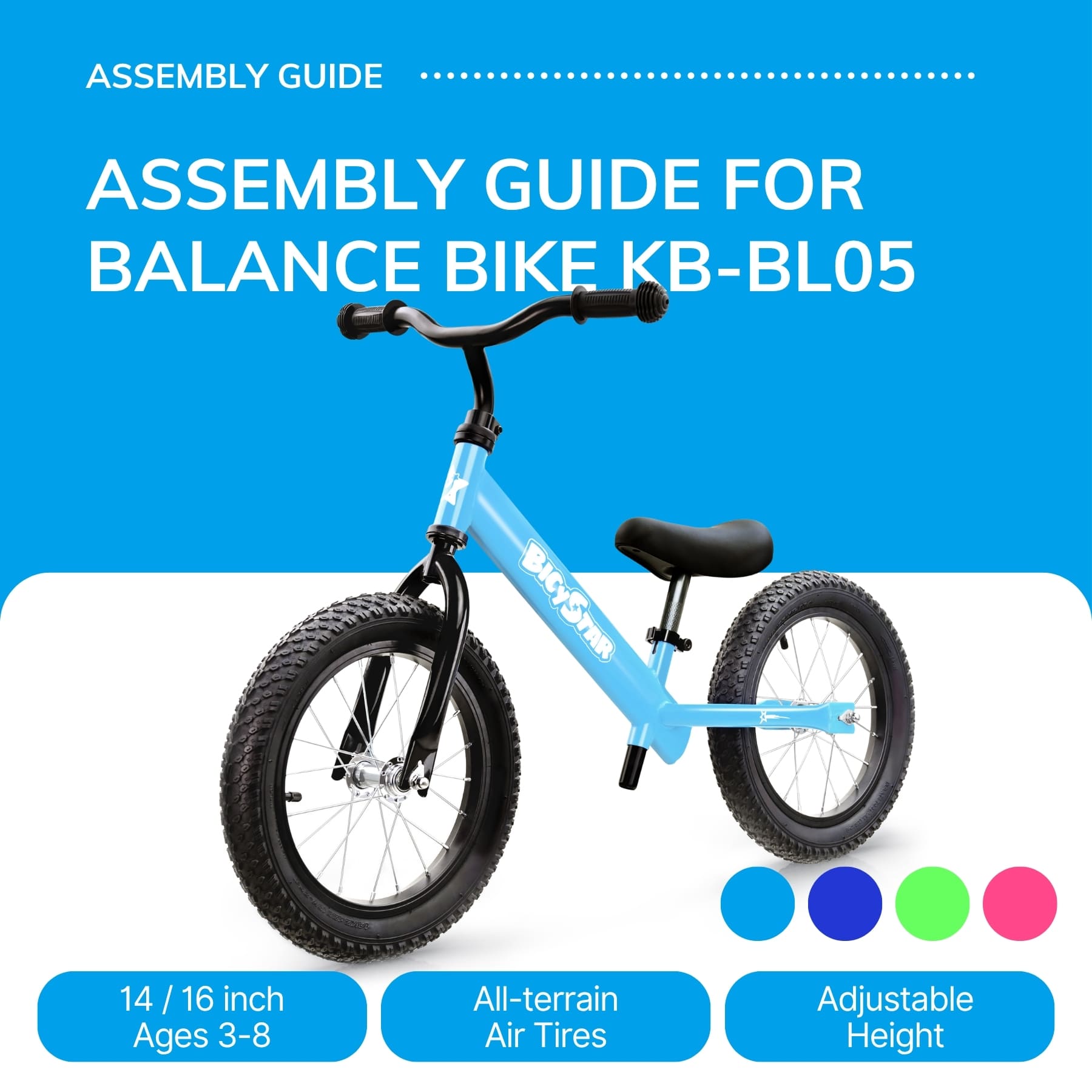 Bicystar 14" Balance Bike Assembly Guide | Model KB-BL05
